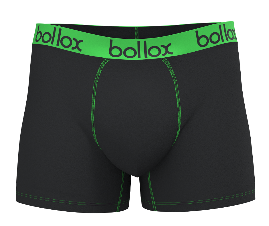 Black with Green - Men's Trunk - Bamboo & Cotton Blend (1Pack) – bollox